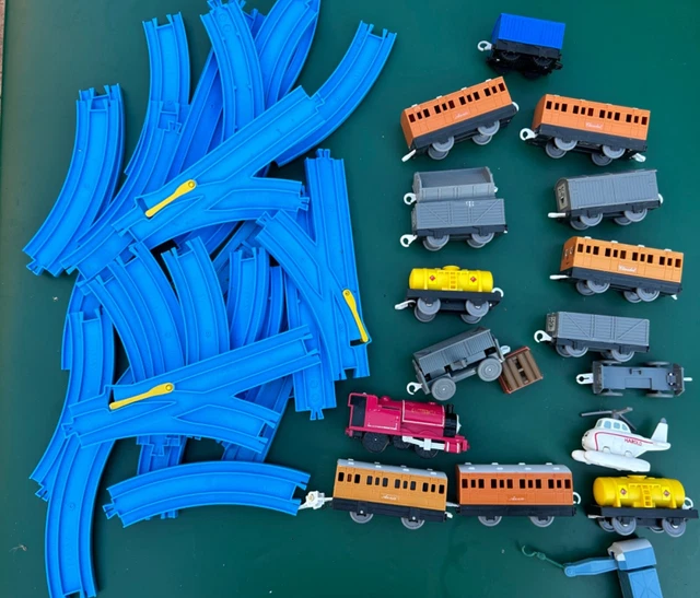 TOMY TRACKMASTER BLUE TRAIN TRACK Plarail Thomas & Friends bulk $65.00 ...