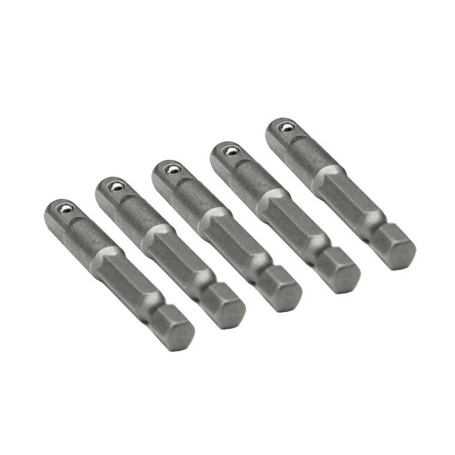 QUICK CHANGE SOCKET Conversion Kit 5pcs 1/4 Hex Shank to 1/4 Square ...