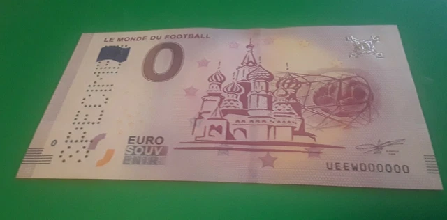 0 EURO SCHEIN billet touristique le monde du football specimen UEEW EUR ...