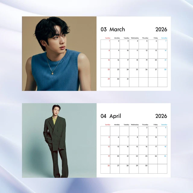 JIN 2026 CALENDAR, BTS Member Wall Calendar, Kpop Idol Gift for Army Fans £9.01 - PicClick UK