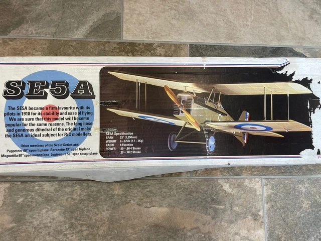 FLAIR SE5 SCOUT Series RC Plane Kit 53" Williams Lewis Gun New Kit WWI ...