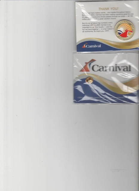 CARNIVAL CRUISE 2024 VIFP Lapel Pin Gold Members Ship Brand New in ...