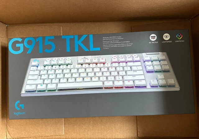 GENUINE LOGITECH WHITE G915 TKL RGB Wireless Mechanical Gaming Keyboard ...