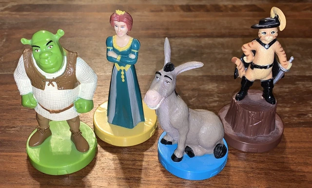 RARE SHREK FIGURES Stampers Shrek Fiona Donkey Puss In Boots DreamWorks ...