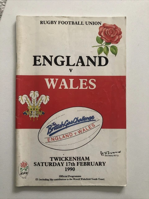 ENGLAND V WALES 17/2/90 1990 Match Programme Rugby Union £1.99 ...