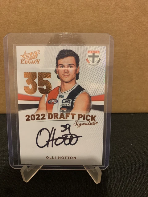 AFL SELECT 2023 Legacy Olli Hotton Copper Draft Pick Signature 068/175 ...
