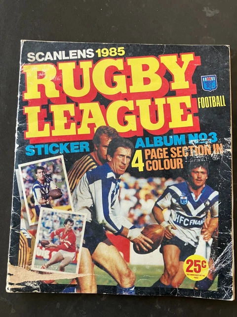 RARE SCANLENS 1985 rugby league sticker album No.3 - 123/208 stickers ...