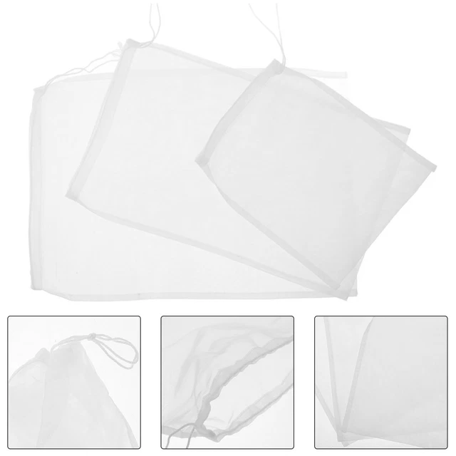3 PCS NUT Filter Bags Nylon Mesh Strainers for Juice Straining and ...