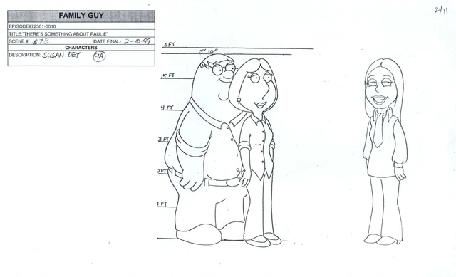 FAMILY GUY PRODUCTION photocopy model sheet Fox with Peter Griffin ...