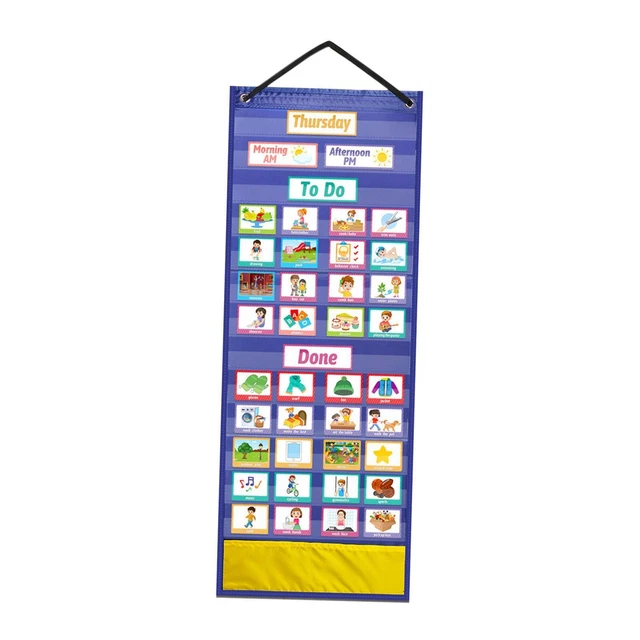 KIDS VISUAL SCHEDULE Chart Calendar with Magnets Visual Behavioral ...