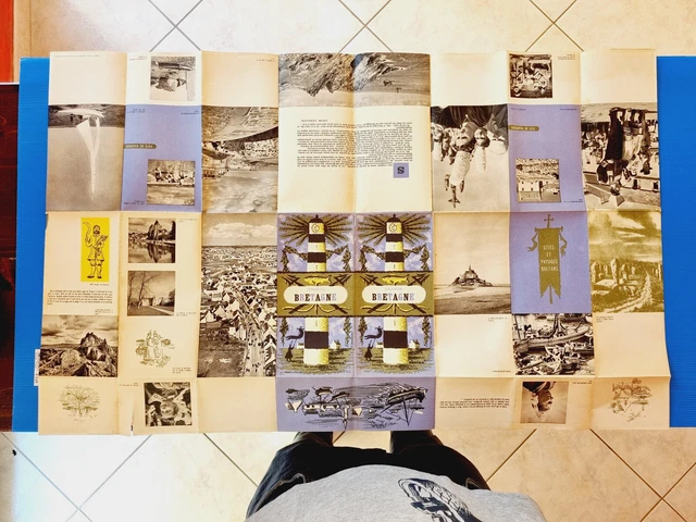 BRETAGNE FRANCE 50S VINTAGE DEPLIANT TOURIST MAP BROCHURE VIAGGI ...