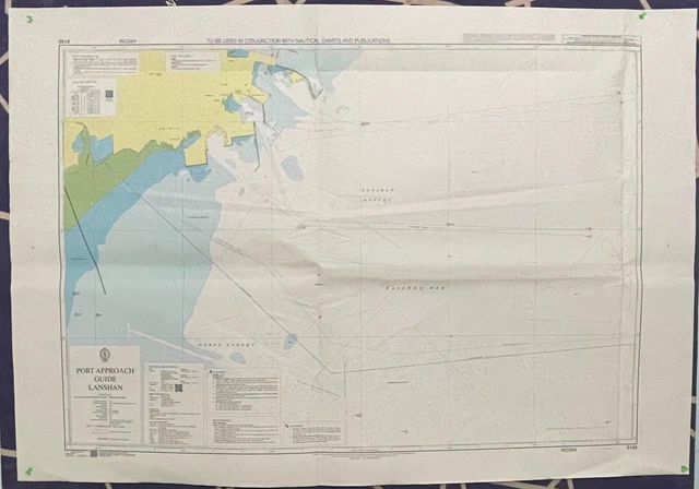 ADMIRALTY 8169 PORT Approach Guide Lanshan Vintage Map Antique Poster ...