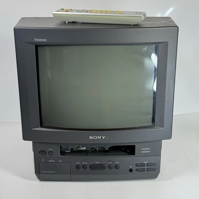 SONY TRINITRON KV-14V5U CRT TV VHS Combo Retro Gaming Tested + Remote ...
