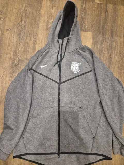 NIKE ENGLAND TECH Fleece Windrunner Jacket - Carbon Heather / Black ...