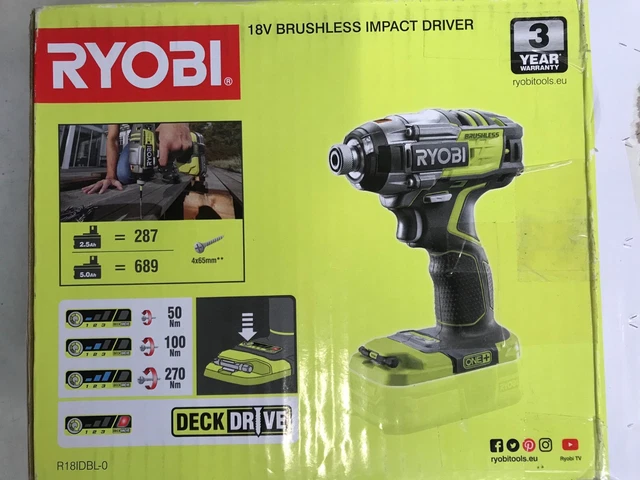 RYOBI R18IDBL-0 18V ONE+ Cordless Brushless Impact Driver (Body Only) £ ...