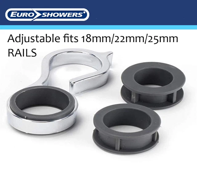 SHOWER HOSE CLIP Riser Slide Rail Retainer Clip / Ring Adjustable 18 ...