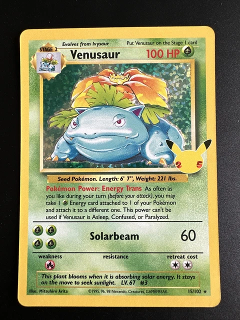 POKÉMON VENUSAUR 15/102 Holo Celebrations 25th Anniversary Pokemon Card ...