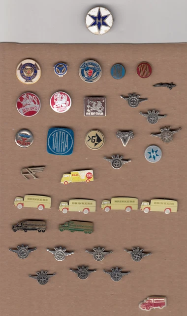 VINTAGE TRUCK LORRY Logo pin badges Scania Tatra Bedford DAF Henschel ...