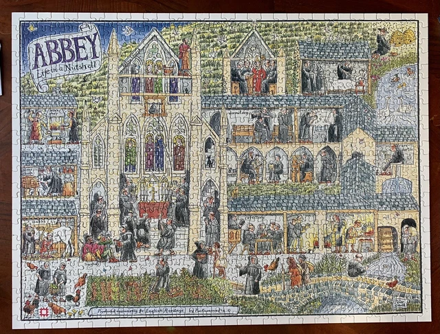 ENGLISH HERITAGE 750 Piece COMPLETE Jigsaw Puzzle Abbey Life In A ...