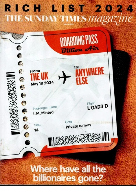 SUNDAY TIMES RICH List Magazine 2024 Where have all the billonaires ...