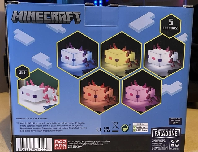 MINECRAFT AXOLOTL LED Night Light Official Lamp, 5 Color Modes £9.50 ...