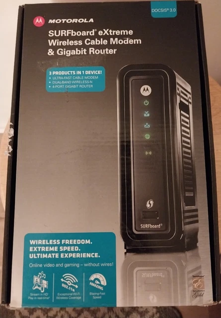 NEW MOTOROLA ROUTER Modem SBG6580 Surfboard Extreme DOCSIS 3.0 Wifi ...