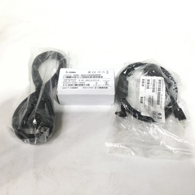 ZEBRA PWR-BGA12V50W0WW POWER Supply Adaptor + Barcode Scanner Cable ...