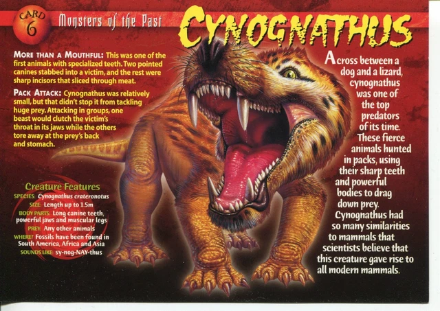 WEIRD N’ WILD Creatures Monster of the Past Card 6 # Cynognathus # LC1 ...