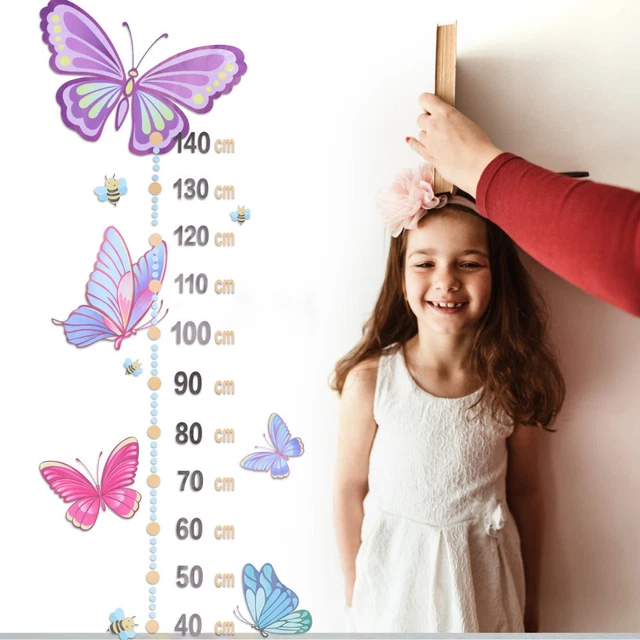 2 SHEETS TABLEAU Mural Hauteur Enfant Autocollant Coloré De Mesure EUR ...