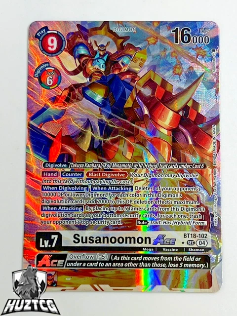DIGIMON TCG - Susanoomon Ace - BT18-102 - SEC - Alternate Art - IN HAND ...