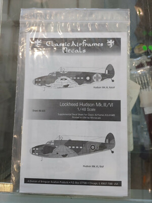 CLASSIC AIRFRAMES DECALS 48-003 Lockheed Hudson MK.III/VI £8.28 ...