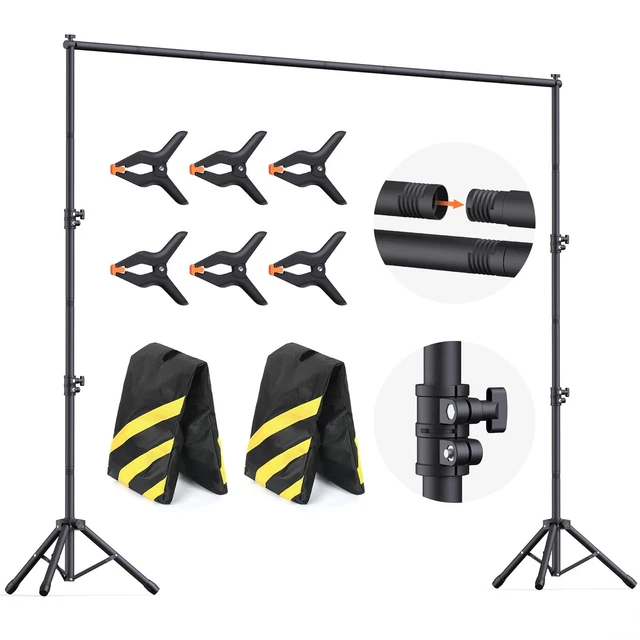 BACKDROP STAND 10X7.5FT (WxH), Photo Backdrop Stand for Parties, Heavy ...