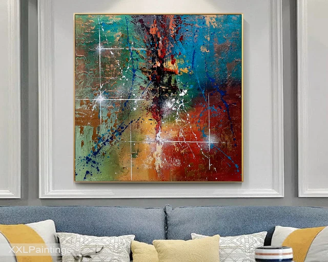 ORIGINAL 80CM X 80cm Abstrakt Gemälde Modern XXL Bilder 3800 EUR 32,50 - PicClick DE