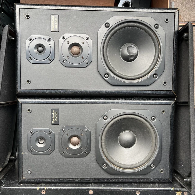 TECHNICS SB-CS65 SPEAKERS Pair Black 3 Way Stereo Hi-Fi Working Vintage ...