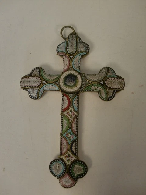 ANCIENNE CROIX EN micro mosaïque italienne ? EUR 80,00 - PicClick FR