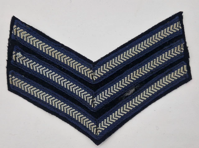 POST WW2 BRITISH Royal Air Force RAF Sergeant Stripes Embroidered Cloth ...