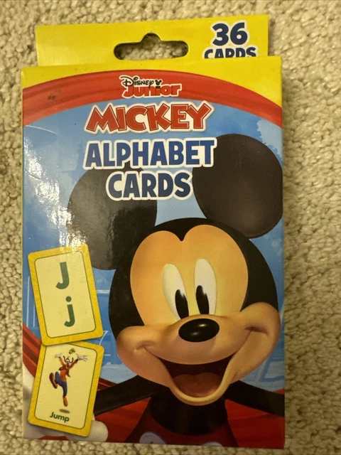DISNEY JUNIOR MICKEY Mouse & Friends ALPHABET Learning Flash Cards 36 £ ...