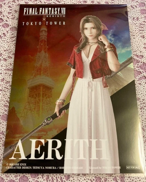 FINAL FANTASY VII REBIRTH Tokyo Tower 2024 Aerith Gainsborough Postcard ...