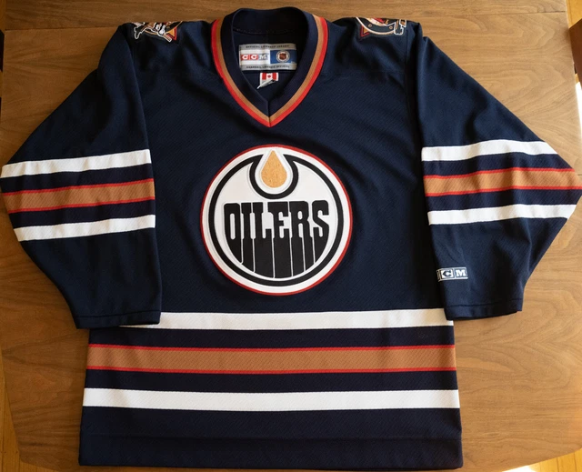 EDMONTON OILERS MIC Vintage Authentic CCM Jersey Navy Copper Oilman ...