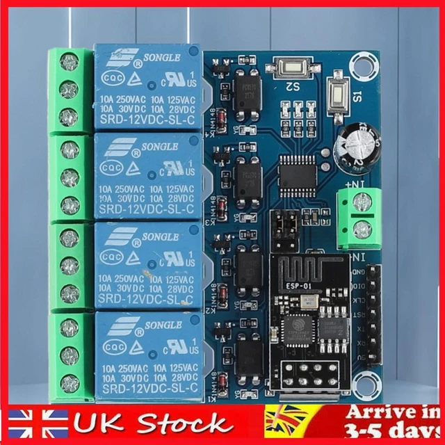 WIFI RELAY MODULE 5V/12V ESP8266 WiFi Control Relay Board for Arduino ...