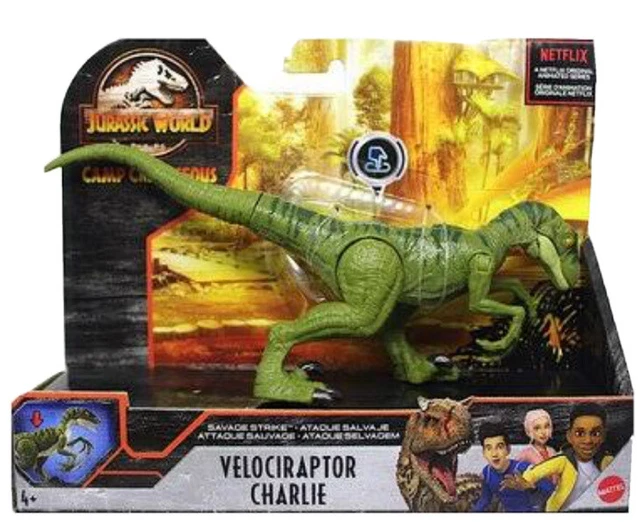 JURASSIC WORLD CAMP Cretaceous Savage Strike Velociraptor Charlie Brand ...