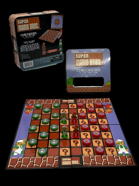 SUPER MARIO BROS Checkers Tic Tac Toe Collectors Edition Tin USAOPOLY ...