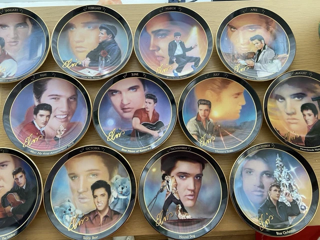 12 X ELVIS Presley Collector’s Calendar Plate Plates, Bradford Exchange ...