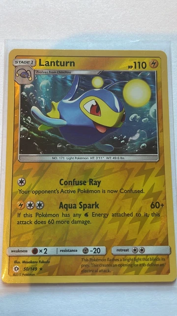 PokÉmon Tcg Lanturn Sun And Moon Base Set 50 149 Reverse Holo Rare Eur 2