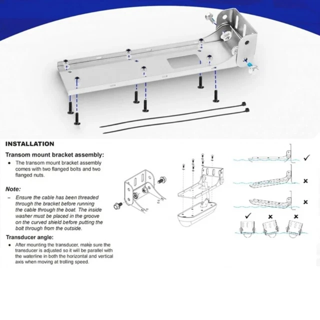 TRANSDUCER 000-12603-001 MOUNTING Bracket Transom for StructureScan 3D ...