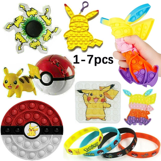 FUNNY BUBBLE SENSORY Fidget Toys Set Cartoon Pokemon Pikachu Stress ...