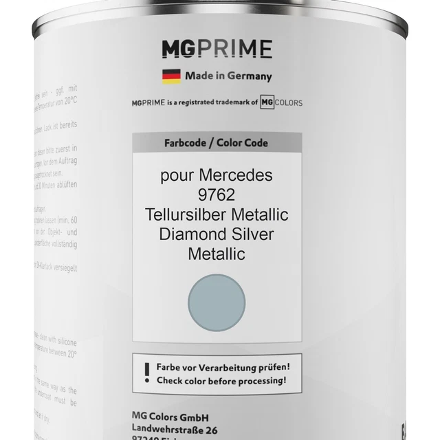 PEINTURE VOITURE POT pour Mercedes 9762 Tellursilber Metallic 1,0l EUR ...