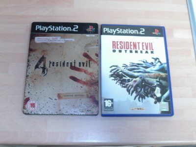 RESIDENT EVIL 4 steelbook edition & resident evil outbreak ps2 pal ...