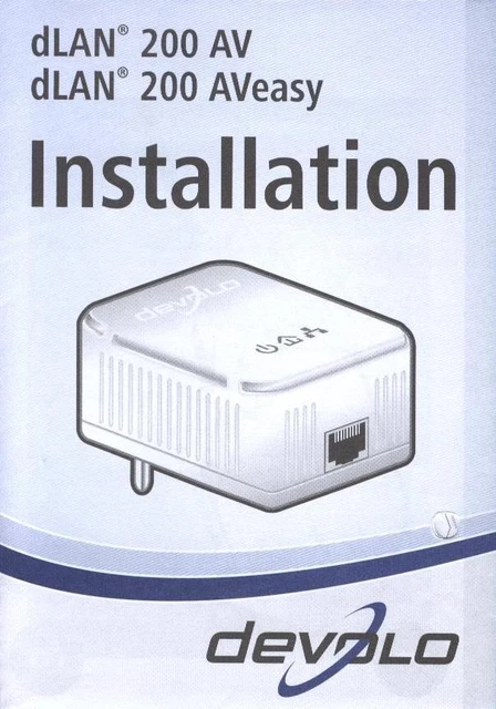 INSTALLATIONS-KURZANLEITUNG: POWERLINE ADAPTER DEVOLO dLAN 200 AV und AVeasy EUR 1,00 - PicClick DE