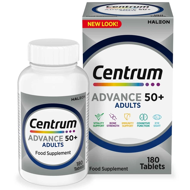 CENTRUM ADVANCE 50+ Multivitamin Tablets for Men and Women, 180 Tablets ...